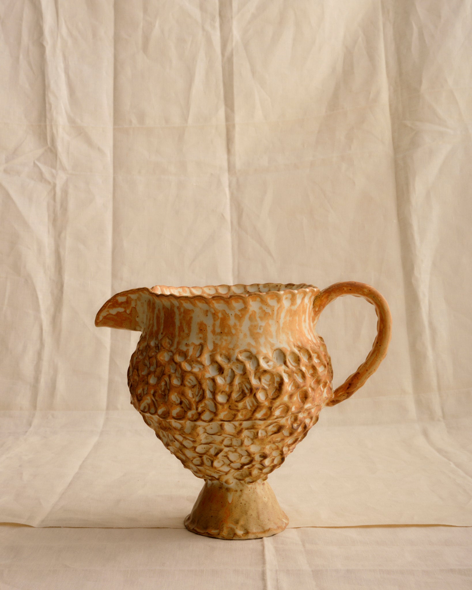Medium Pinched Pitcher: Orange Brown – Quail Store